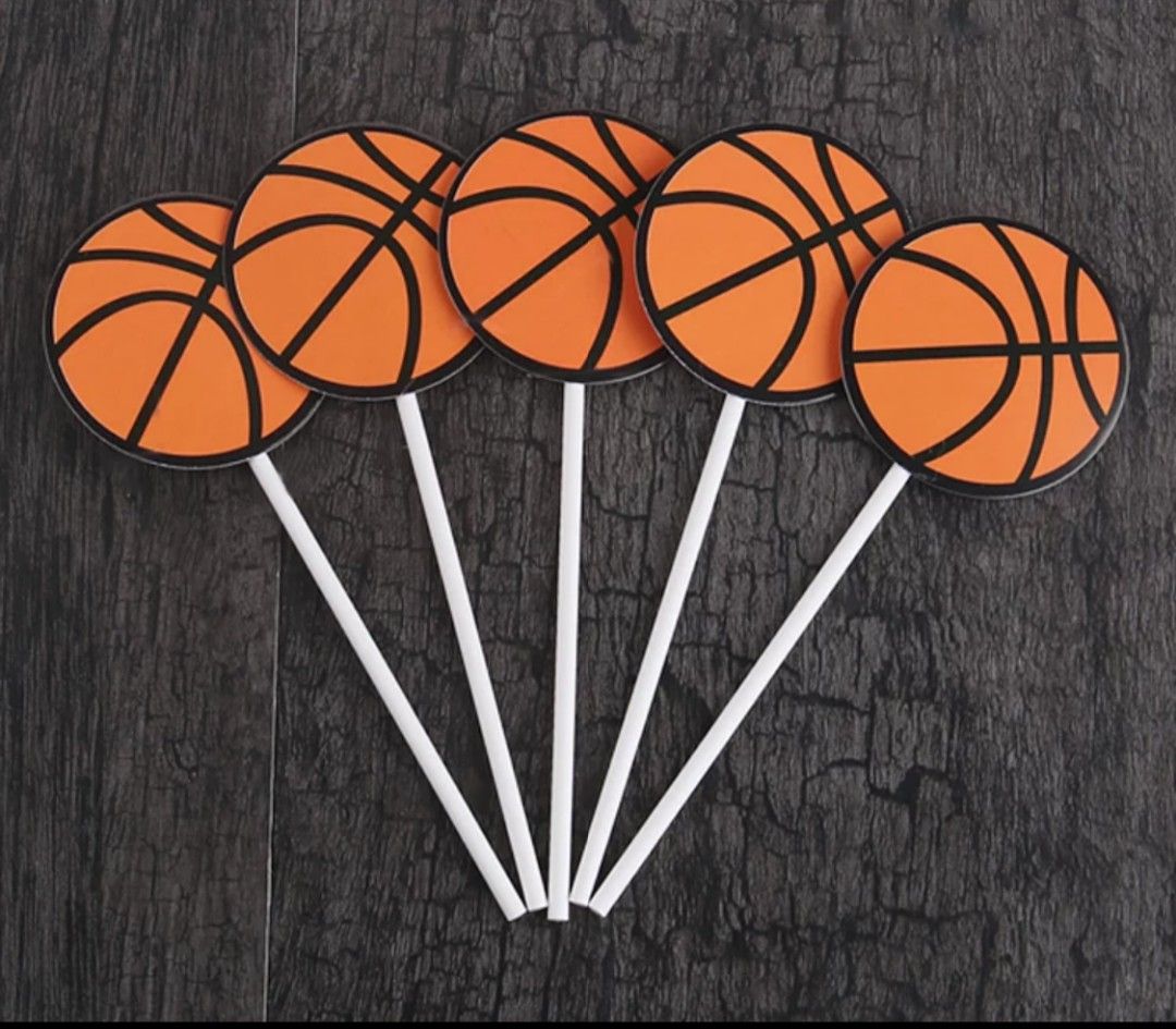 5pc Slam Dunk Basketball Figurines Happy Birthday Cake Toppers ...