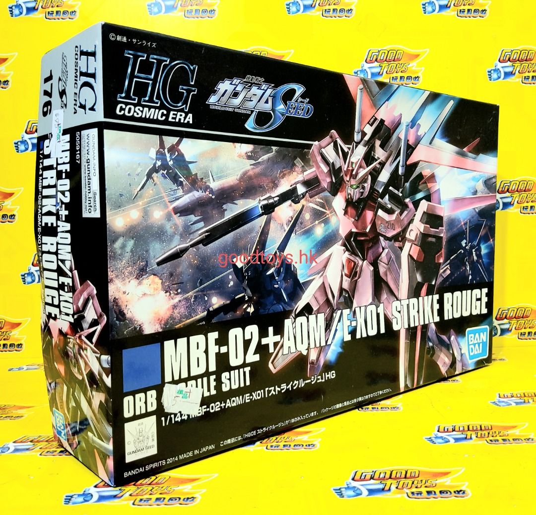 全新未砌 模型 BANDAI 高達 GUNDAM SEED 1/144 HG 模型 NO.176 MBF-02+AQM/E-X01 STRIKE ROUGE, 興趣及遊戲, 玩具 & 遊戲類 ...