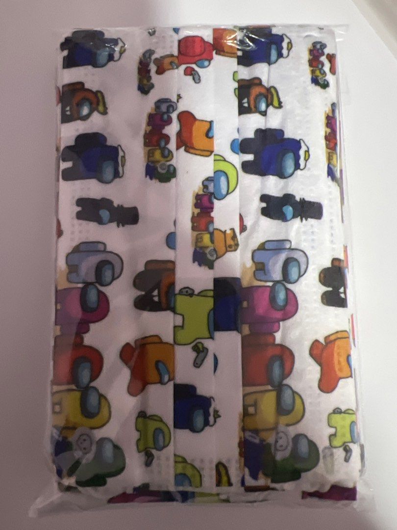 Among Us kids face mask, Health & Nutrition, Face Masks & Face Shields ...