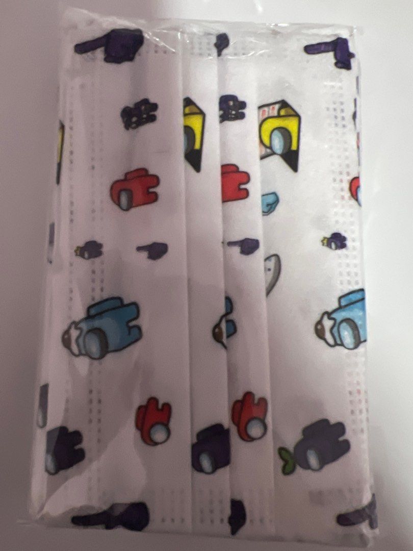 Among Us kids face mask, Health & Nutrition, Face Masks & Face Shields ...