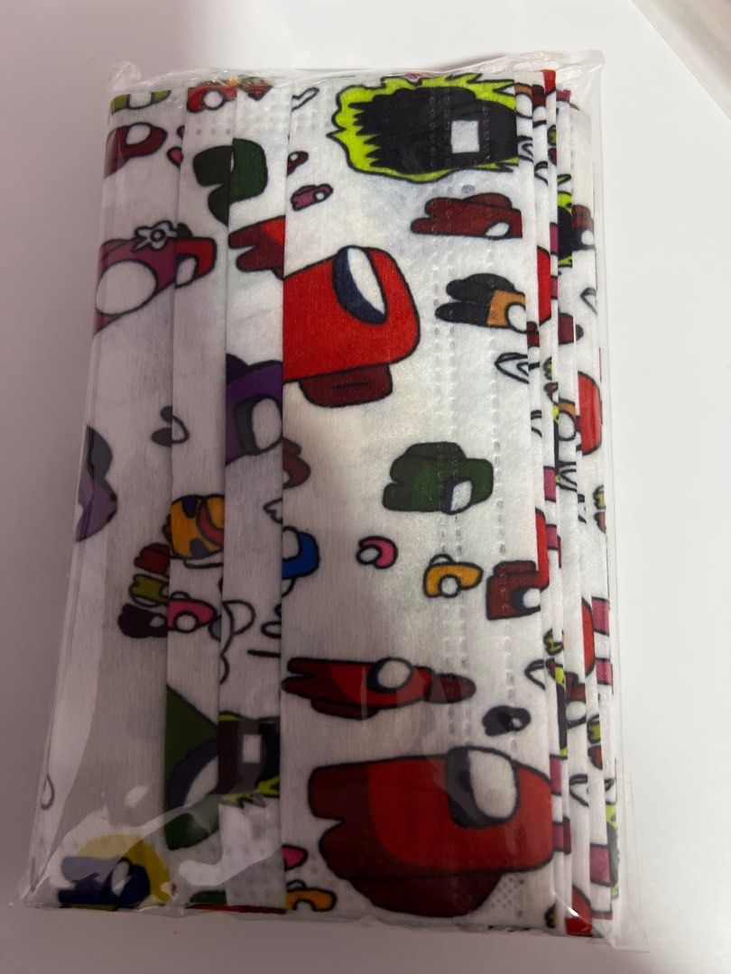 Among Us kids face mask, Health & Nutrition, Face Masks & Face Shields ...