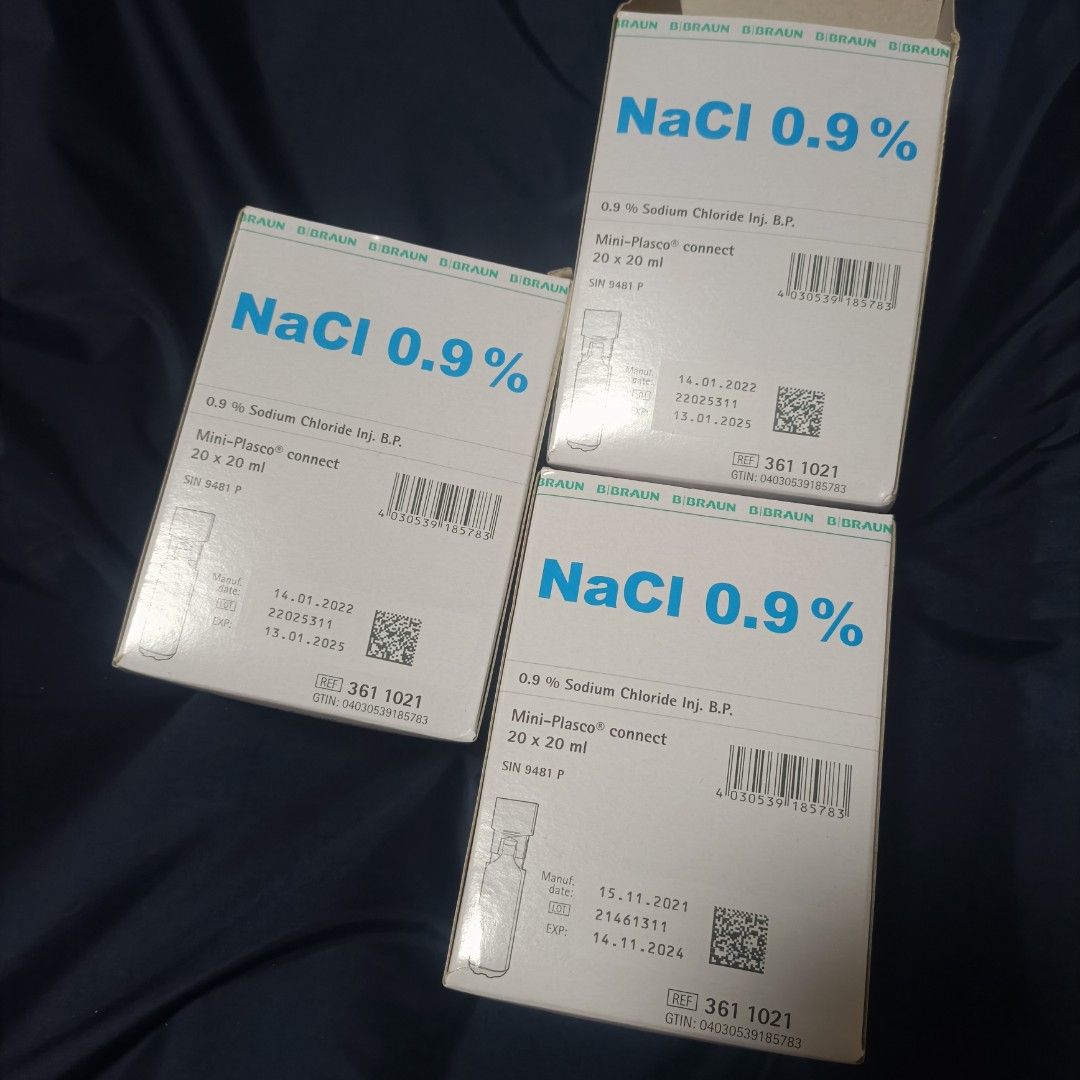 B Braun NaCI Sodium Chloride 0.9%, Health & Nutrition, Medical Supplies ...