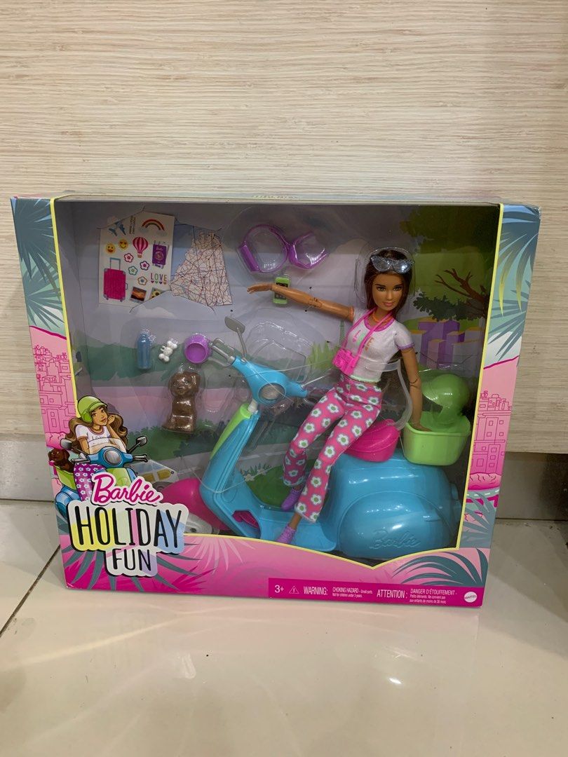 Barbie Holiday Fun Doll, Scooter And Accessories, Hobbies & Toys, Toys ...