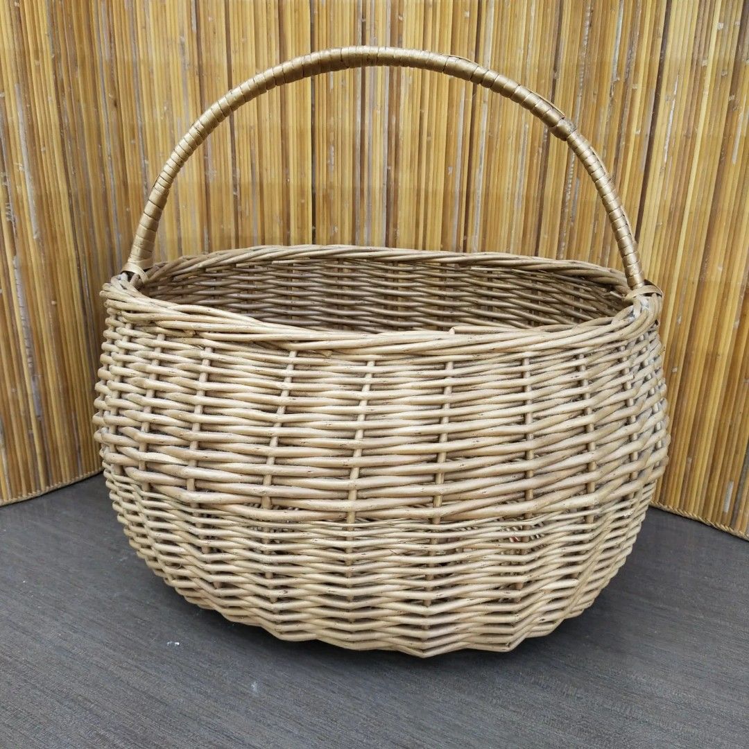 Big Rattan Old Style Basket, Furniture & Home Living, Outdoor Furniture ...
