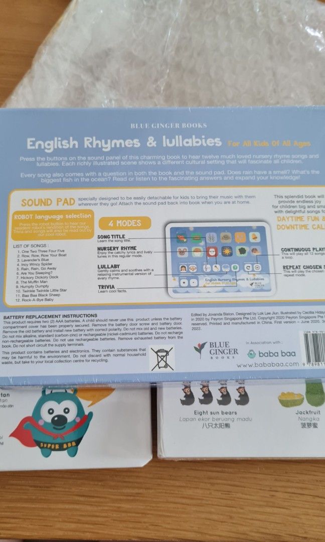Blue ginger baba baa English rhyme sing along English Chinese malay ...