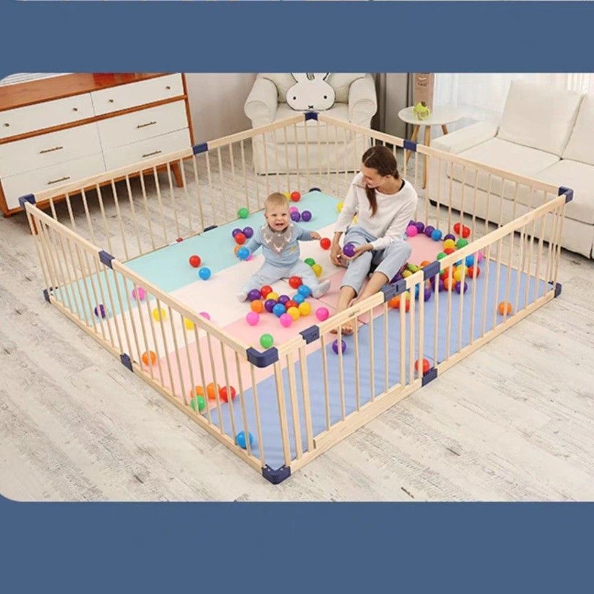 BNIB Jolly baby Wooden Playpen fence gym Safety Gate, Babies & Kids ...