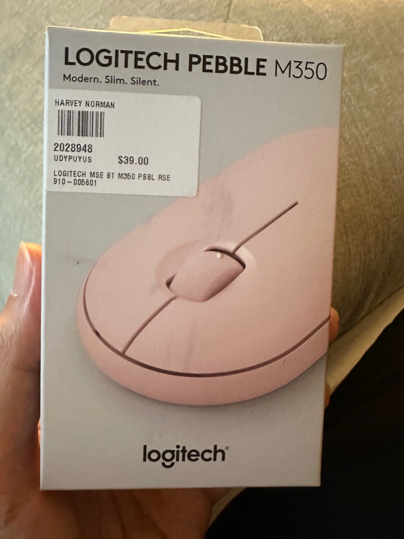 Brand new pink Logitech pebble m350 modern slim silent Bluetooth usb ...