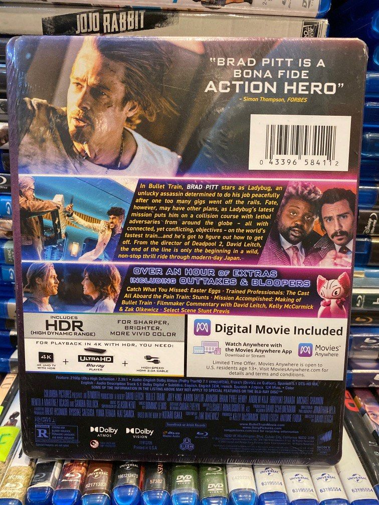 BULLET TRAIN 4K + BLU RAY STEELBOOK EDITION, Hobbies & Toys, Music ...