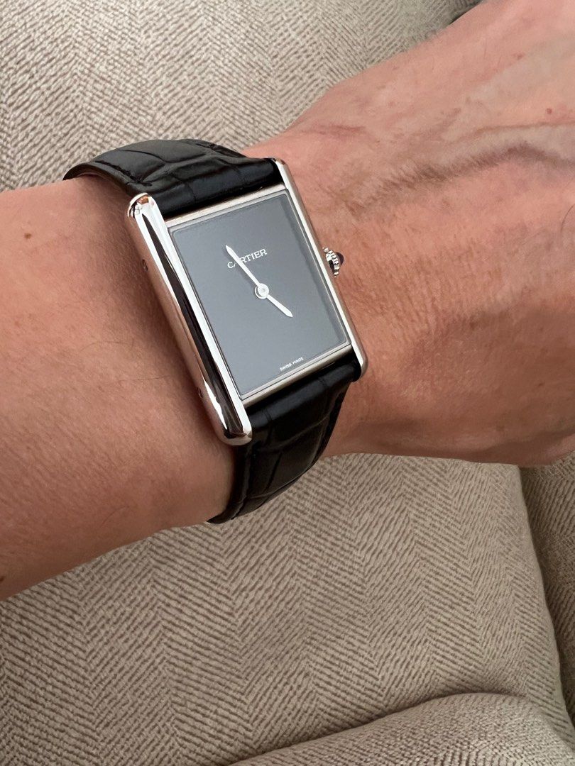 Cartier Tank Must (Black) Large, Luxury, Watches on Carousell