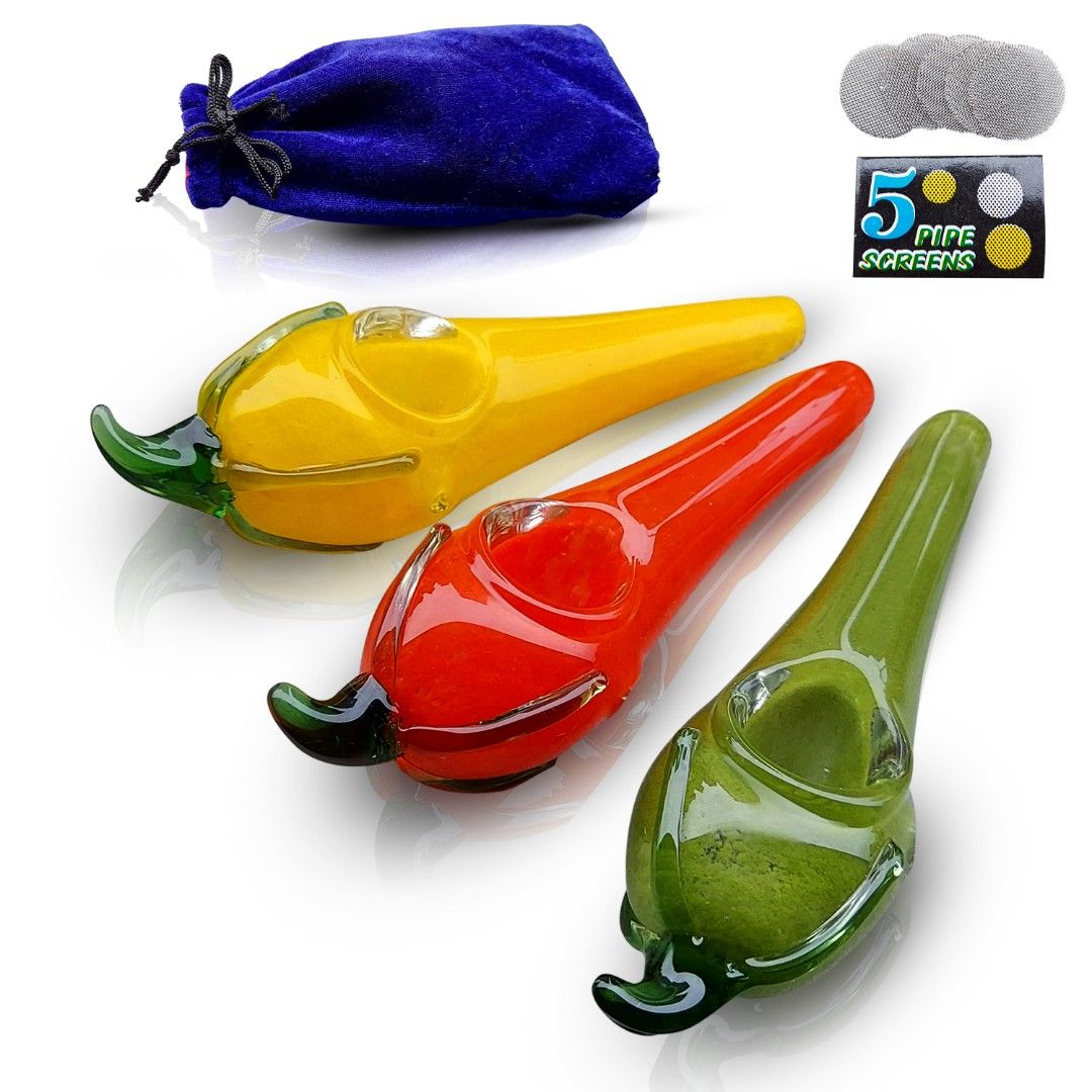 Chili Pepper Glass Smoking Pipe, Hobbies & Toys, Stationary & Craft ...