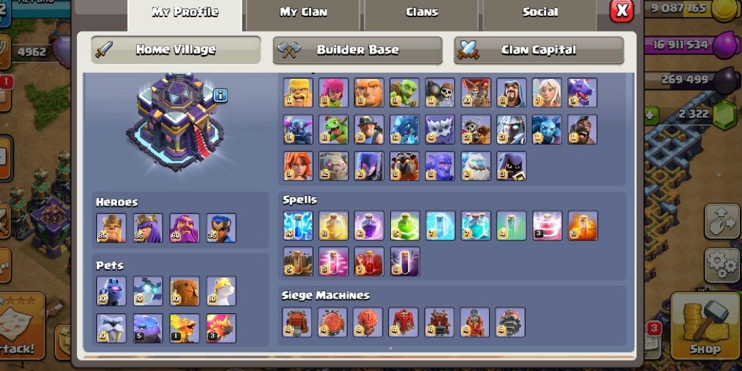 Coc th15 Full max heroes with legendary skins, Video Gaming, Video ...