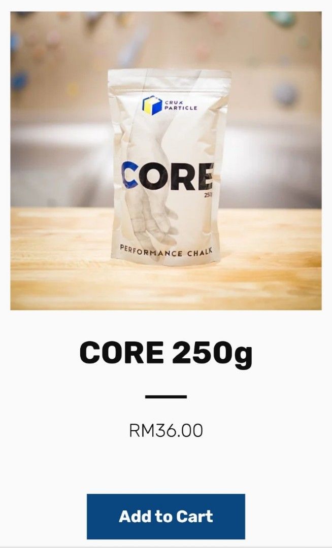 crux particle CORE climbing chalk 250g, Sports Equipment, Other Sports Equipment and Supplies on ...