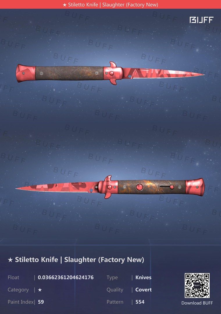 CSGO Stiletto Knife Slaughter FN, Video Gaming, Gaming Accessories, In ...