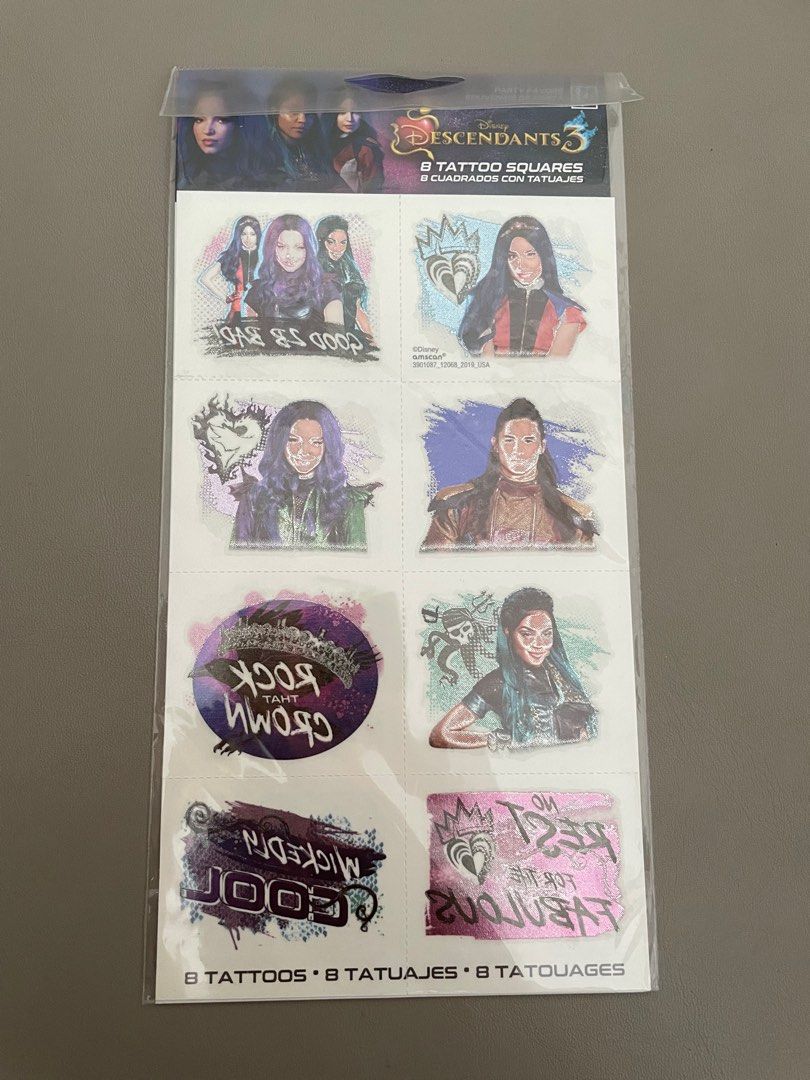 Disney Descendants 3 Tattoos, 興趣及遊戲, 收藏品及紀念品, 明星周邊 - Carousell