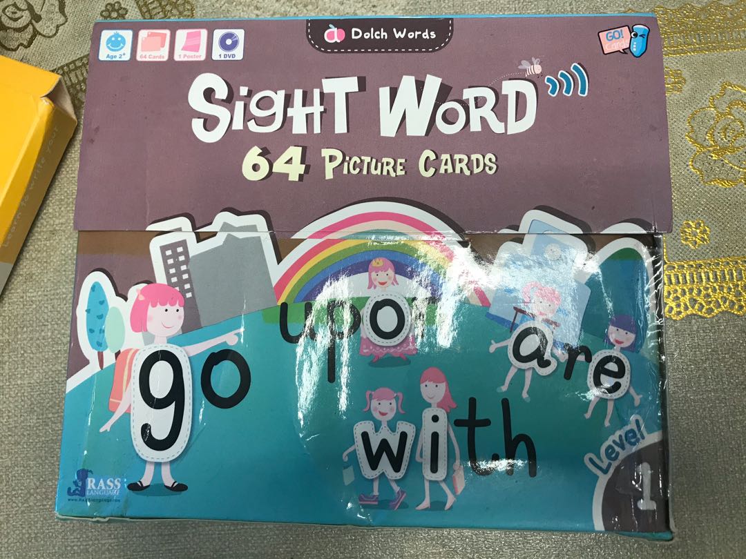 Dolch Words Sight Word 64 picture cards level 1, 興趣及遊戲, 玩具 & 遊戲類 ...