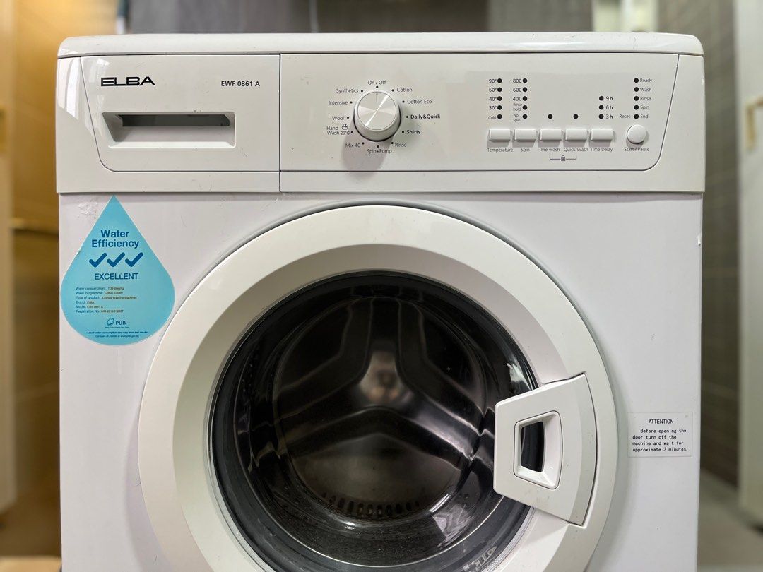 White Elba 6kg Front Loading Washing Machine EWF 0861 A Laundry ...
