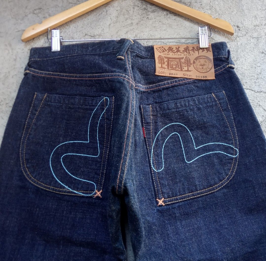 EVISU YAMANE BUTTON-FLY SELVEDGE DENIM JEANS, Men's Fashion, Bottoms ...