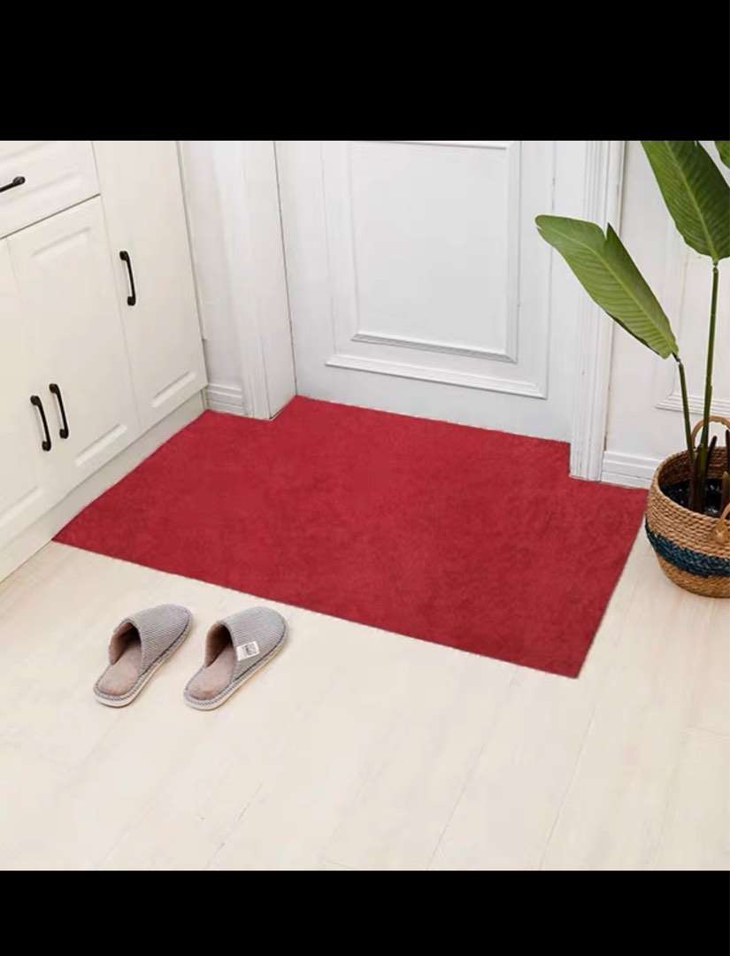 Extra slim red door mat, Furniture & Home Living, Home Decor, Carpets ...