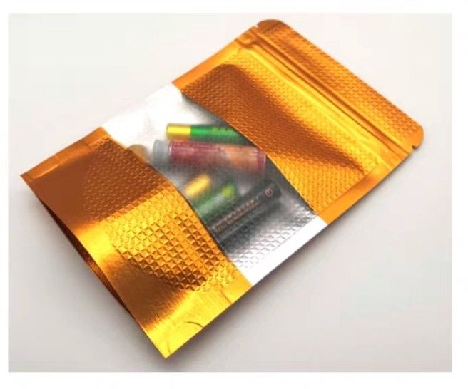 Gold Ziplock Cookie Bag Standing Resealable Food Packaging Pouch Door ...