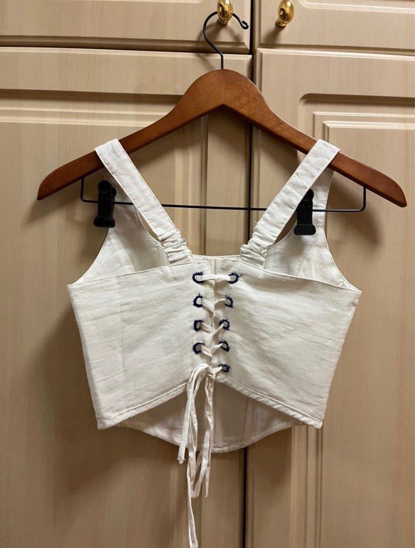 Hello Habi Luna Corset Top, Women's Fashion, Tops, Sleeveless on Carousell