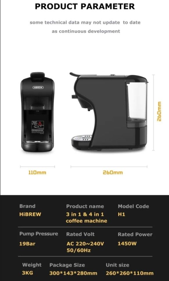 HiBREW 3 in 1 Multiple Capsule Expresso Coffee Machine, TV & Home Appliances, Kitchen Appliances ...
