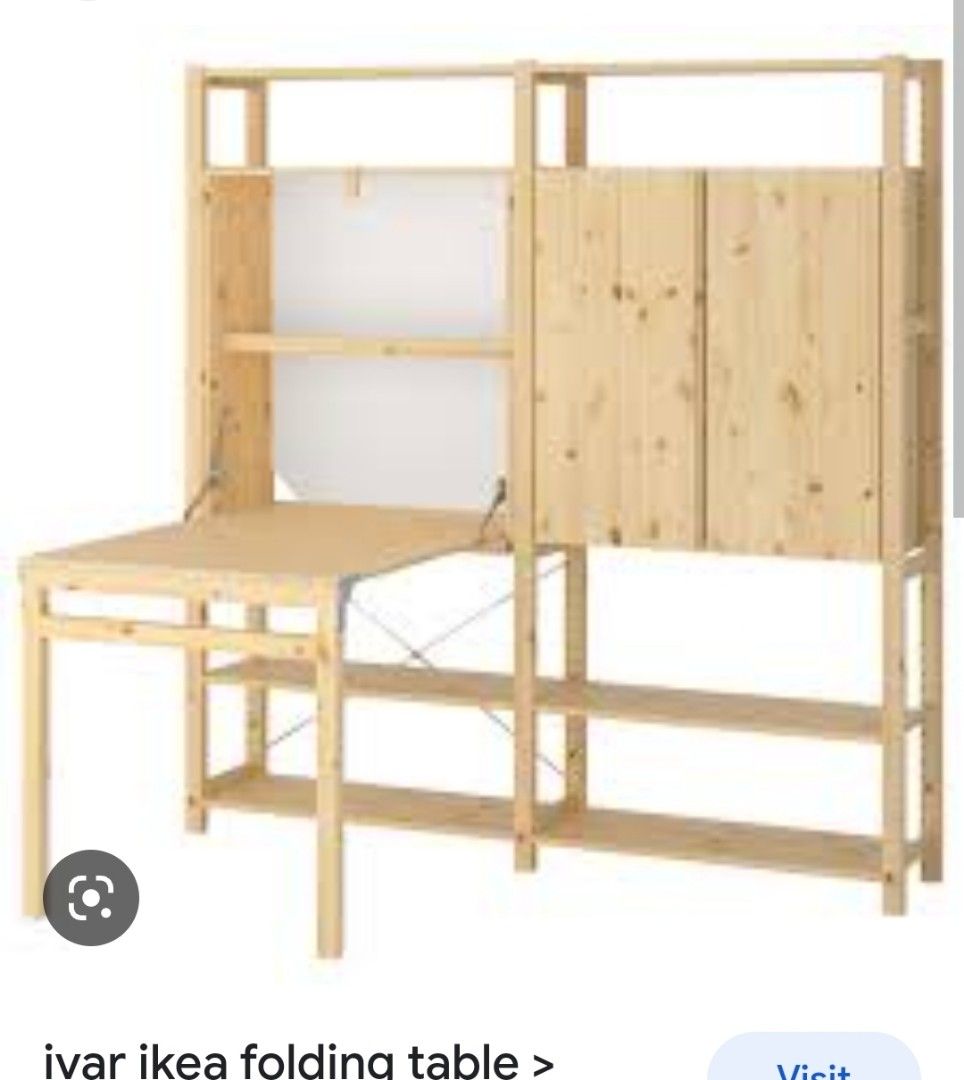 IKEA IVAR Folding Table and Cabinet, Furniture & Home Living, Furniture ...