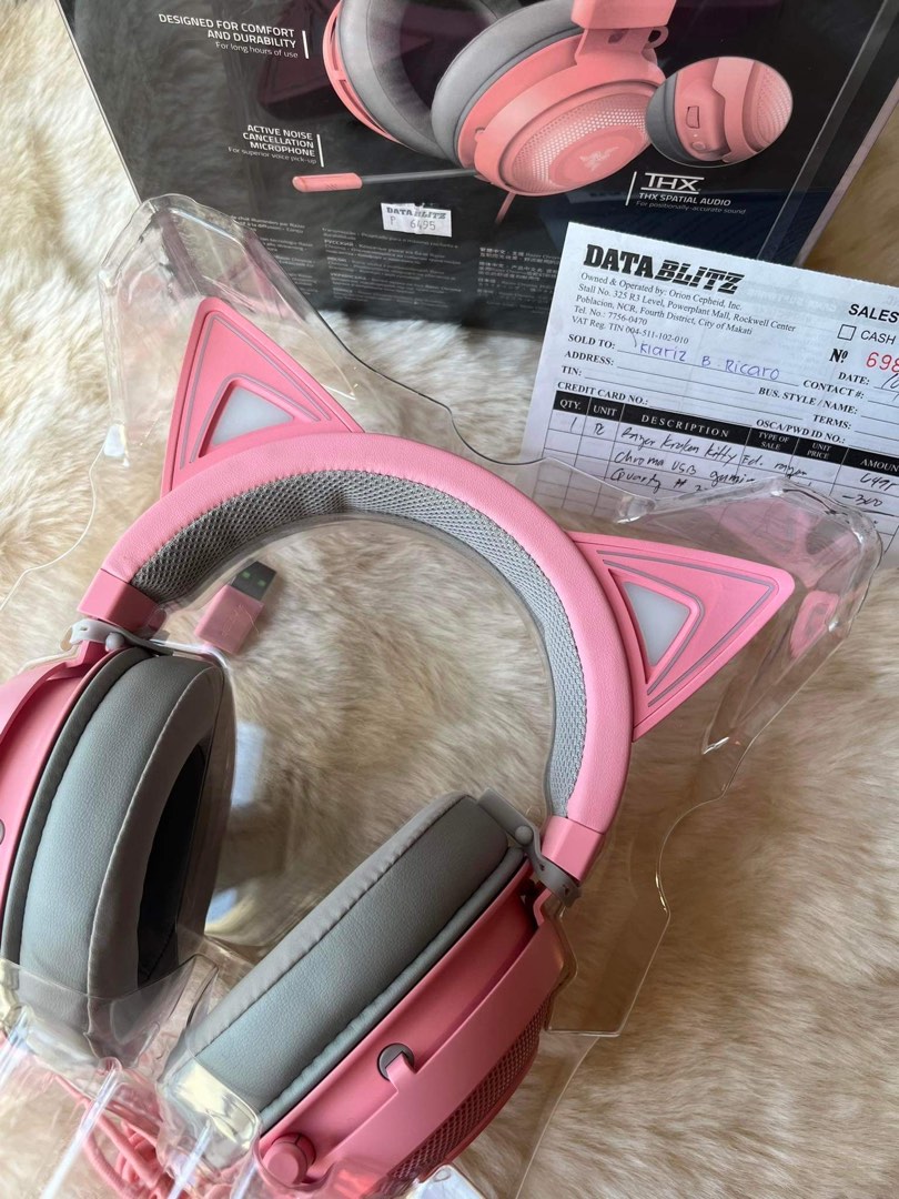 KRAKEN Kitty Edition Razer Chroma USB Gaming Headset / Gamer Girl ...