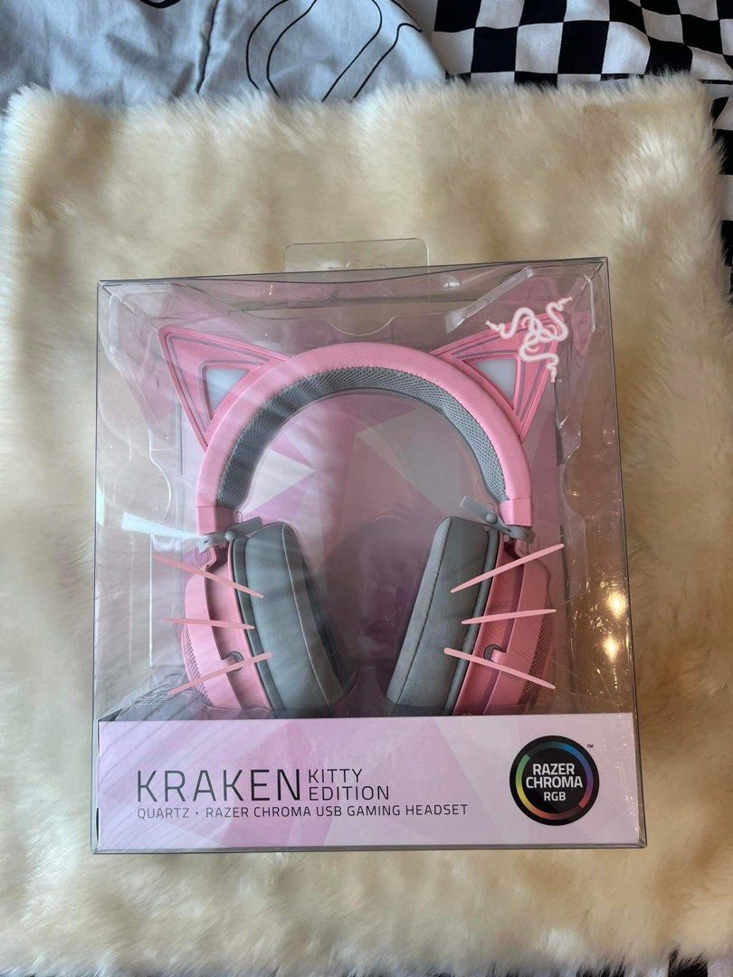 KRAKEN Kitty Edition Razer Chroma USB Gaming Headset / Gamer Girl ...