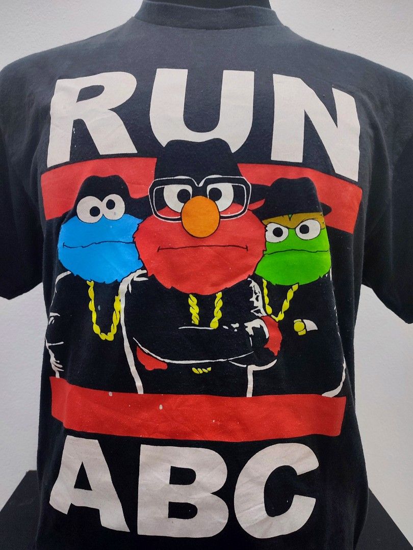 (L) Sesame Street Parody RUN DMC, Men's Fashion, Tops & Sets, Tshirts ...
