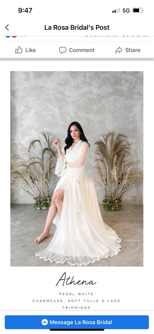 La rosa bridal athena robe, Women's Fashion, Undergarments & Loungewear ...