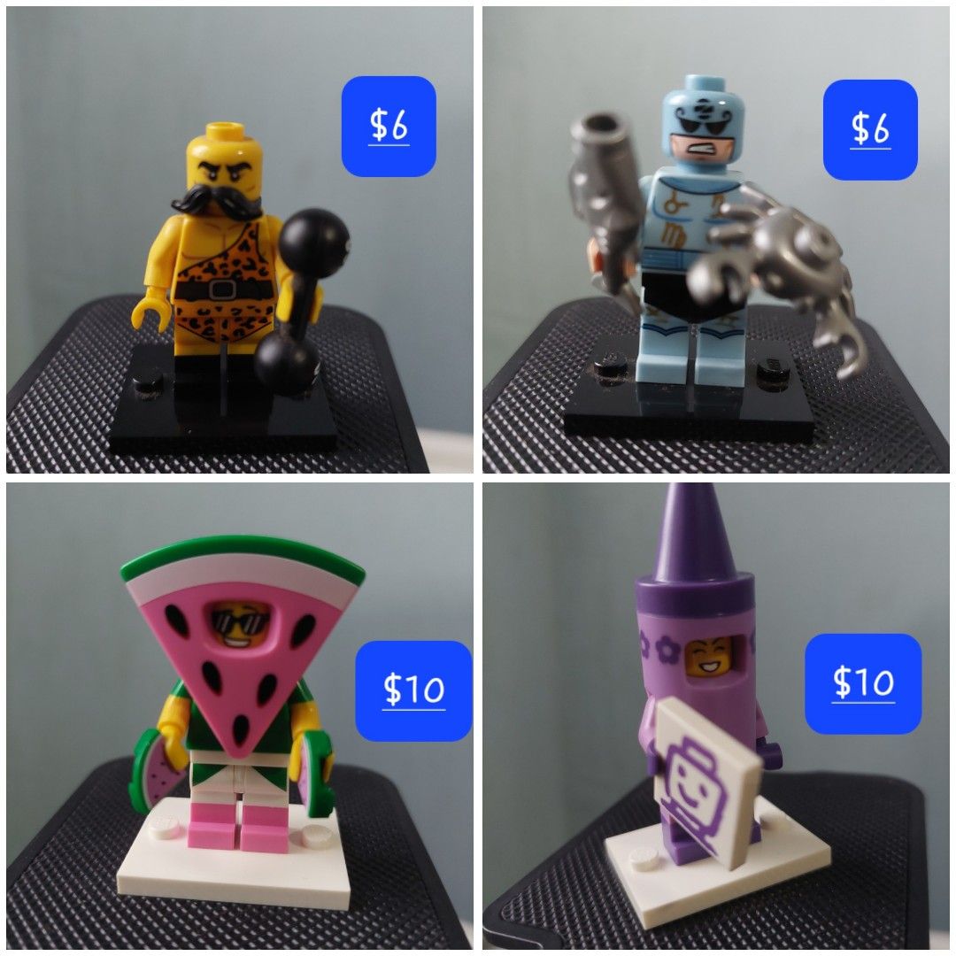 Lego Minifigures Watermelon dude Crayon Girl Strongman Zodiac Master ...