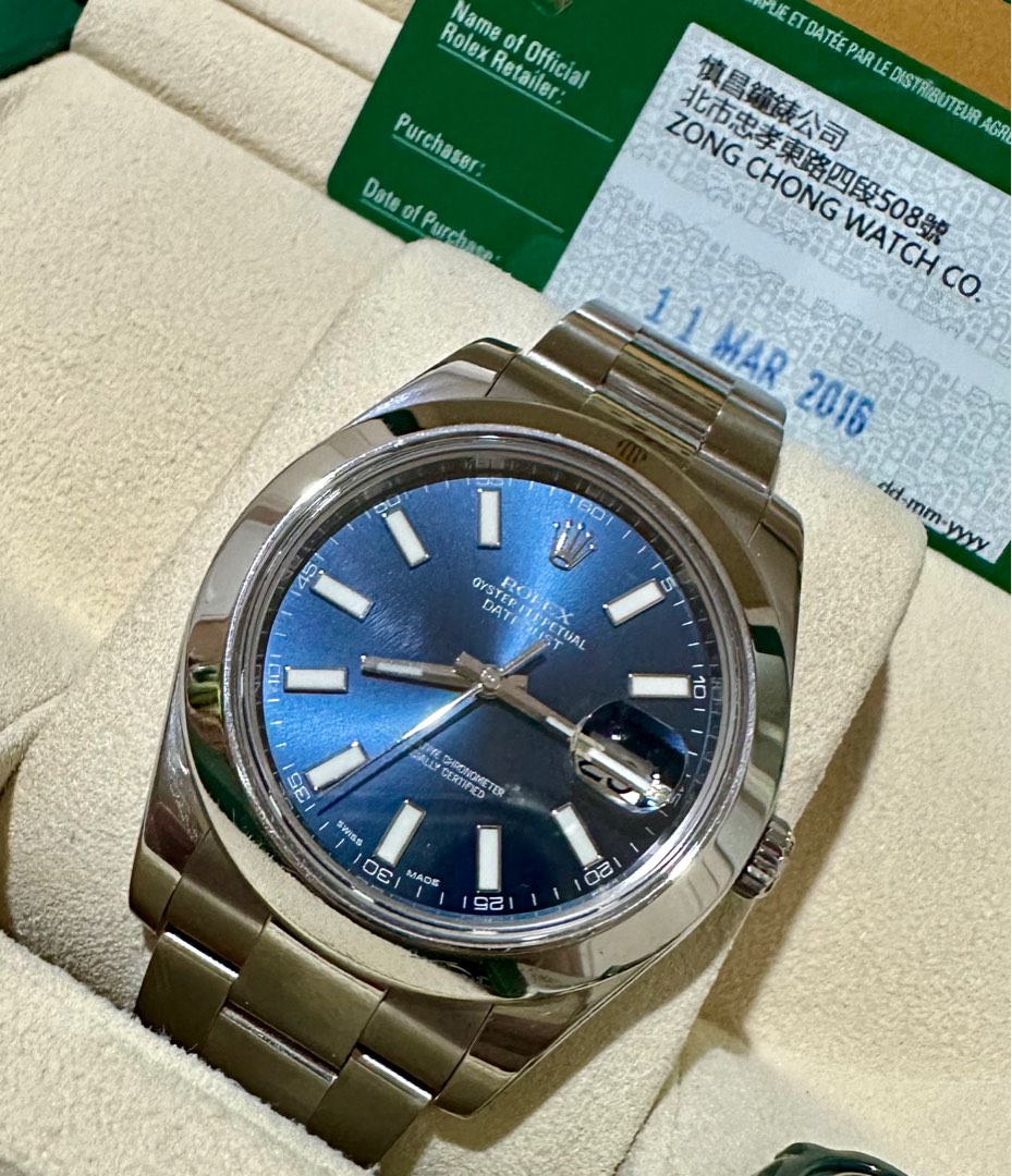 LNIB Rolex Datejust 2 116300 Blue Dial Discontinued, Men's Fashion ...