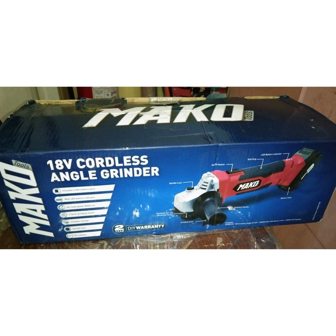 Mako 18V Cordless Angle Grinder, Commercial & Industrial, Construction ...