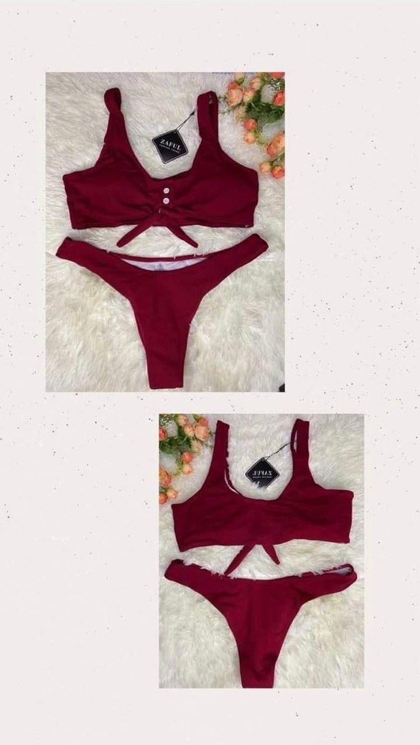 Maroon Swimsuit Womens Fashion Swimwear Bikinis And Swimsuits On