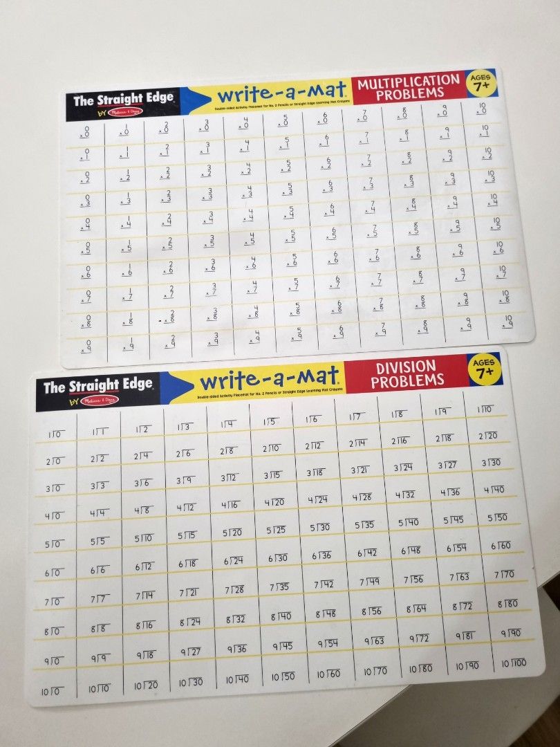 Maths Times Table Mat, Hobbies & Toys, Books & Magazines, Children's ...