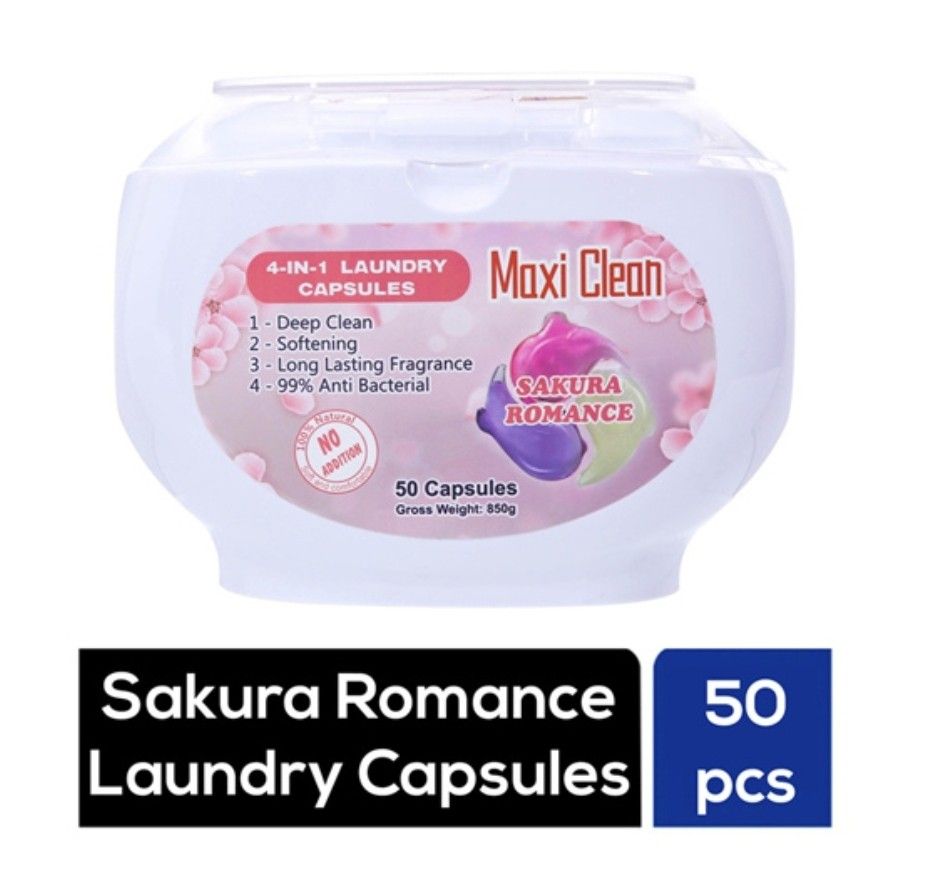 Maxi Clean*4in1 Sakura Romance Laundry Detergent Capsule 50 Pods ...