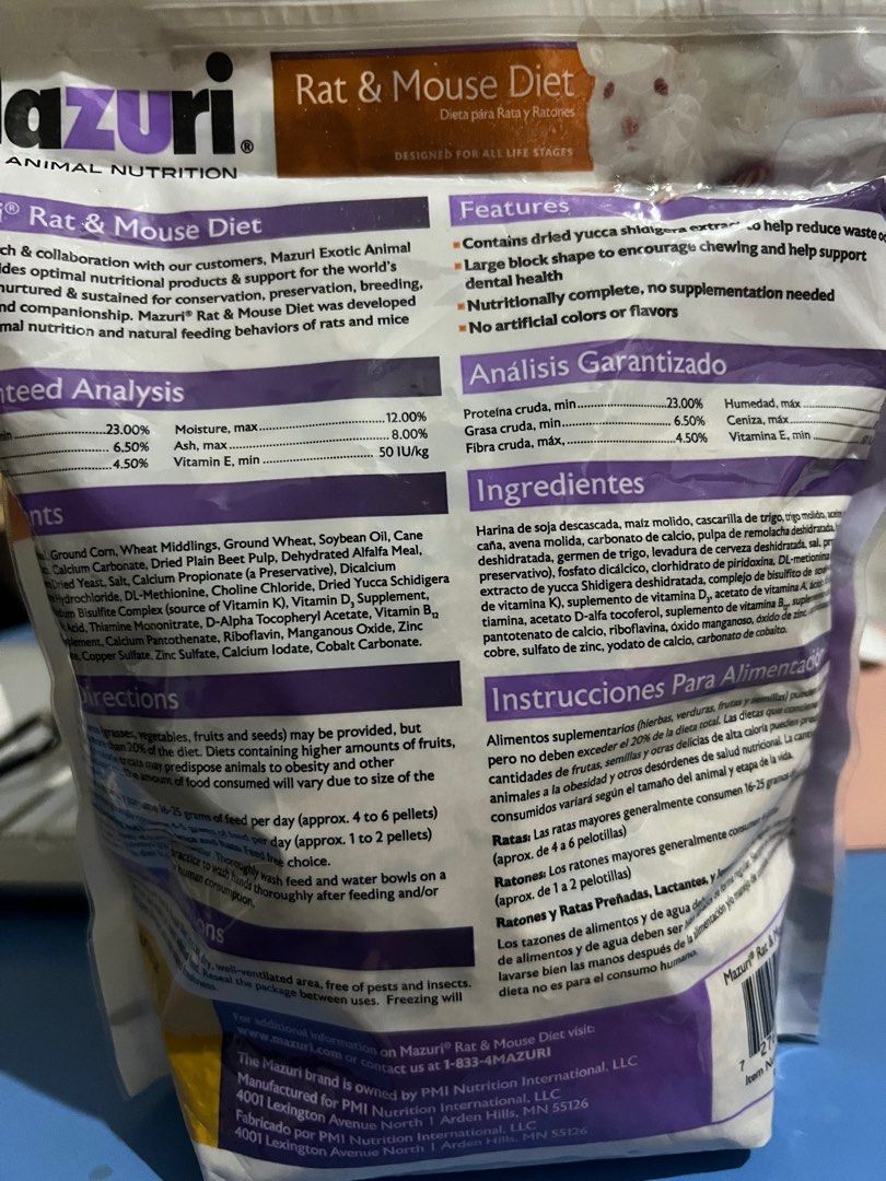 Mazuri Rat and Mouse Diet 2LB, Pet Supplies, Pet Food on Carousell