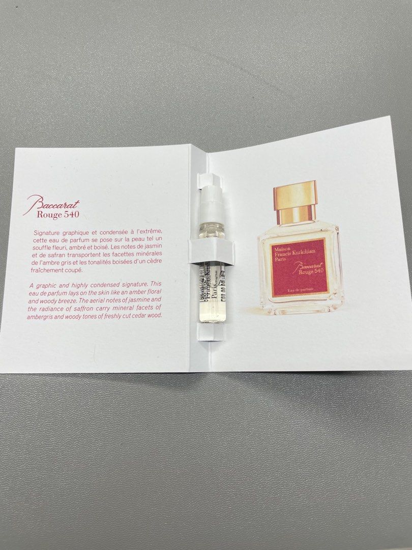 MFK Baccarat Rouge 540 EDP Sample 2ml, 美容＆化妝品, 健康及美容 - 香水＆香體噴霧 - Carousell
