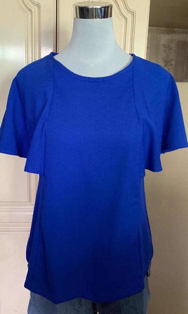 Michaela Royal Blue Top, Women's Fashion, Tops, Blouses on Carousell