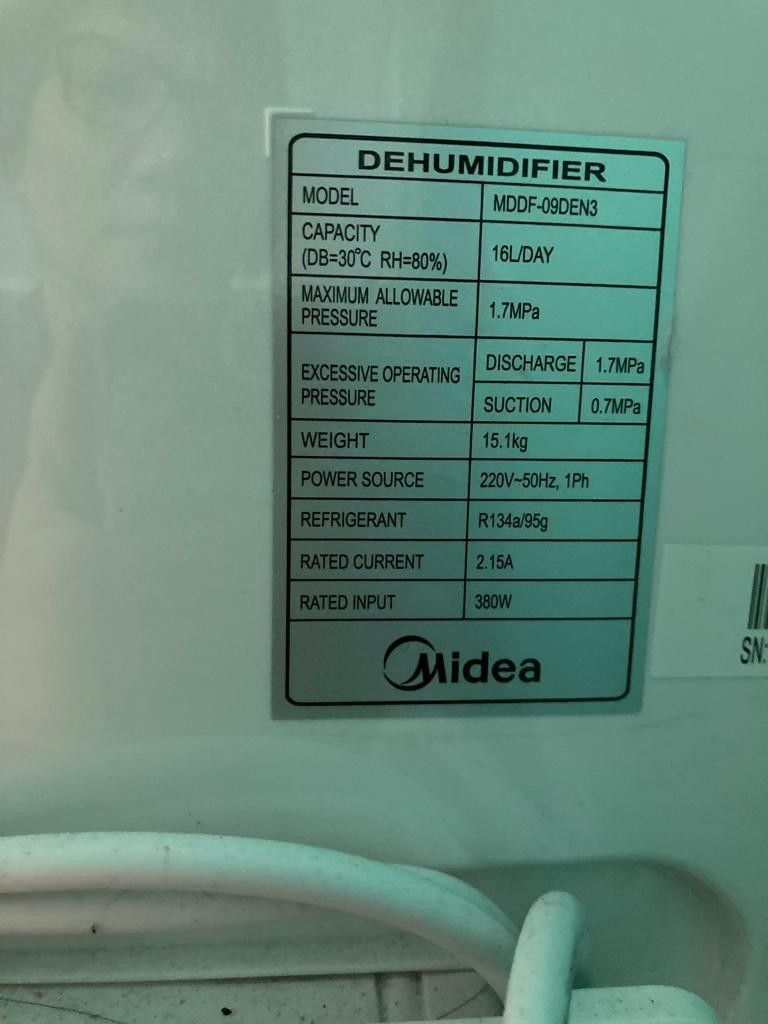 Midea Dehumidifier, TV & Home Appliances, Air Purifiers & Dehumidifiers ...