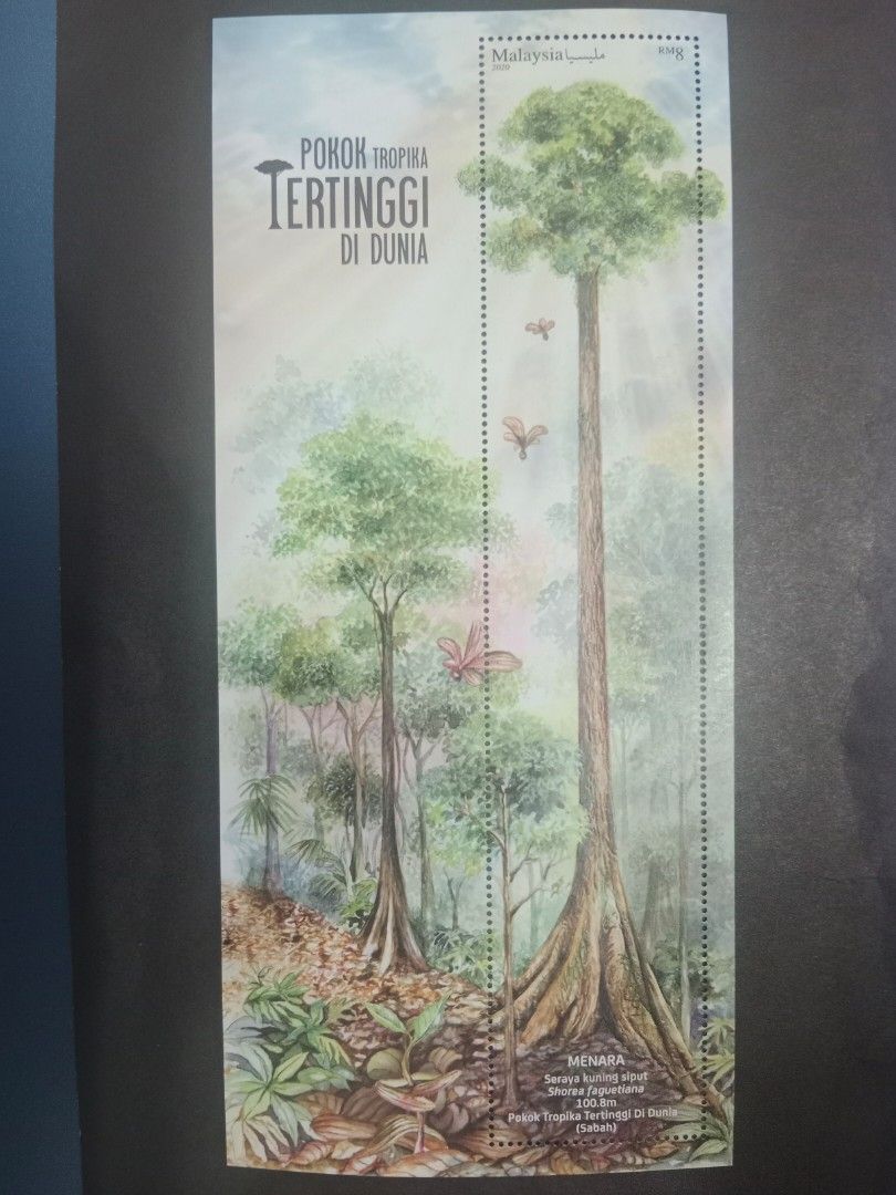 MALAYSIA STAMP. Pokok Tropika Tertinggi Di Dunia * Miniature Sheet ...