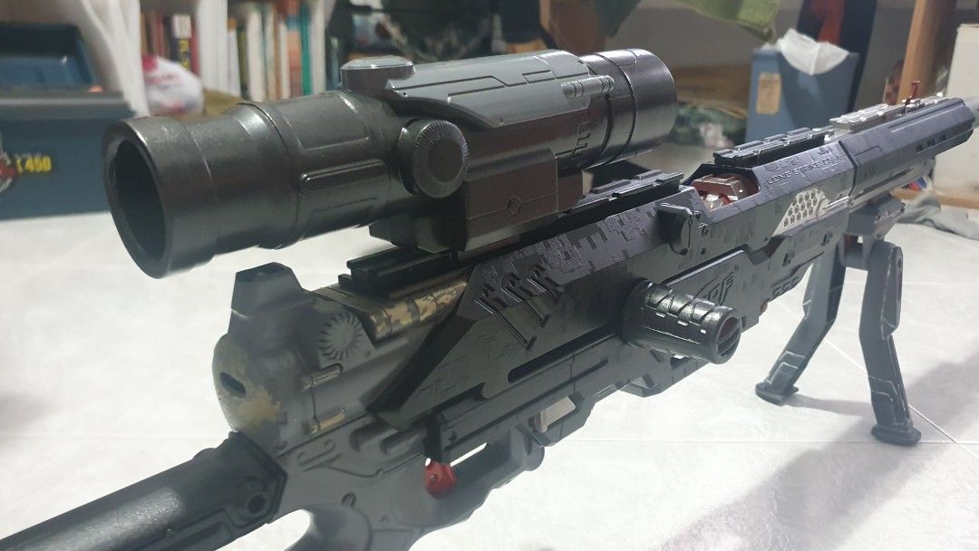 Modded Nerf LongStrike gun blaster with LongShot Scope + 3 x 6 dart ...