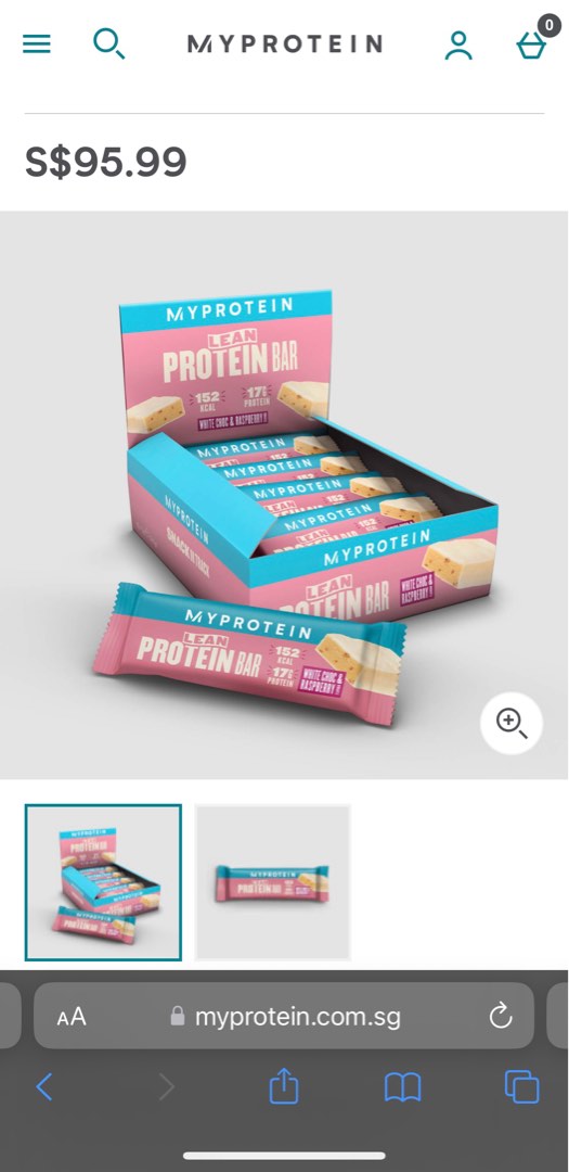 MYPROTEIN Lean Protein Bar - White Choc & Raspberry, Health & Nutrition ...