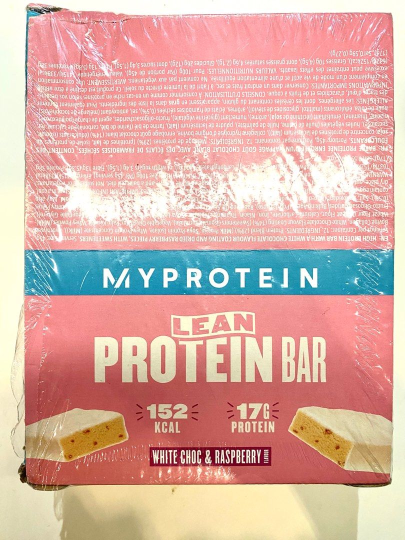 MYPROTEIN Lean Protein Bar - White Choc & Raspberry, Health & Nutrition ...
