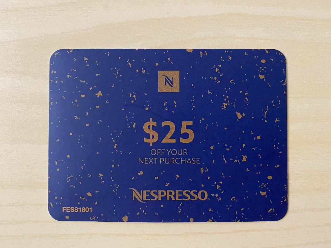Nespresso $25 Gift Card, Tickets & Vouchers, Vouchers on Carousell