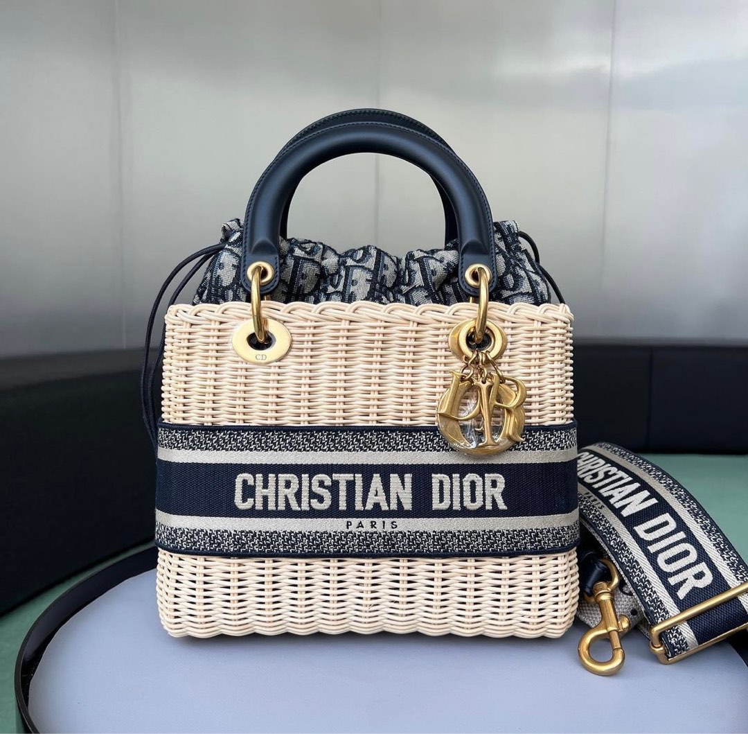 NEW Lady Dior Wicker Bag Medium Rattan, Luxury, Bags & Wallets on Carousell