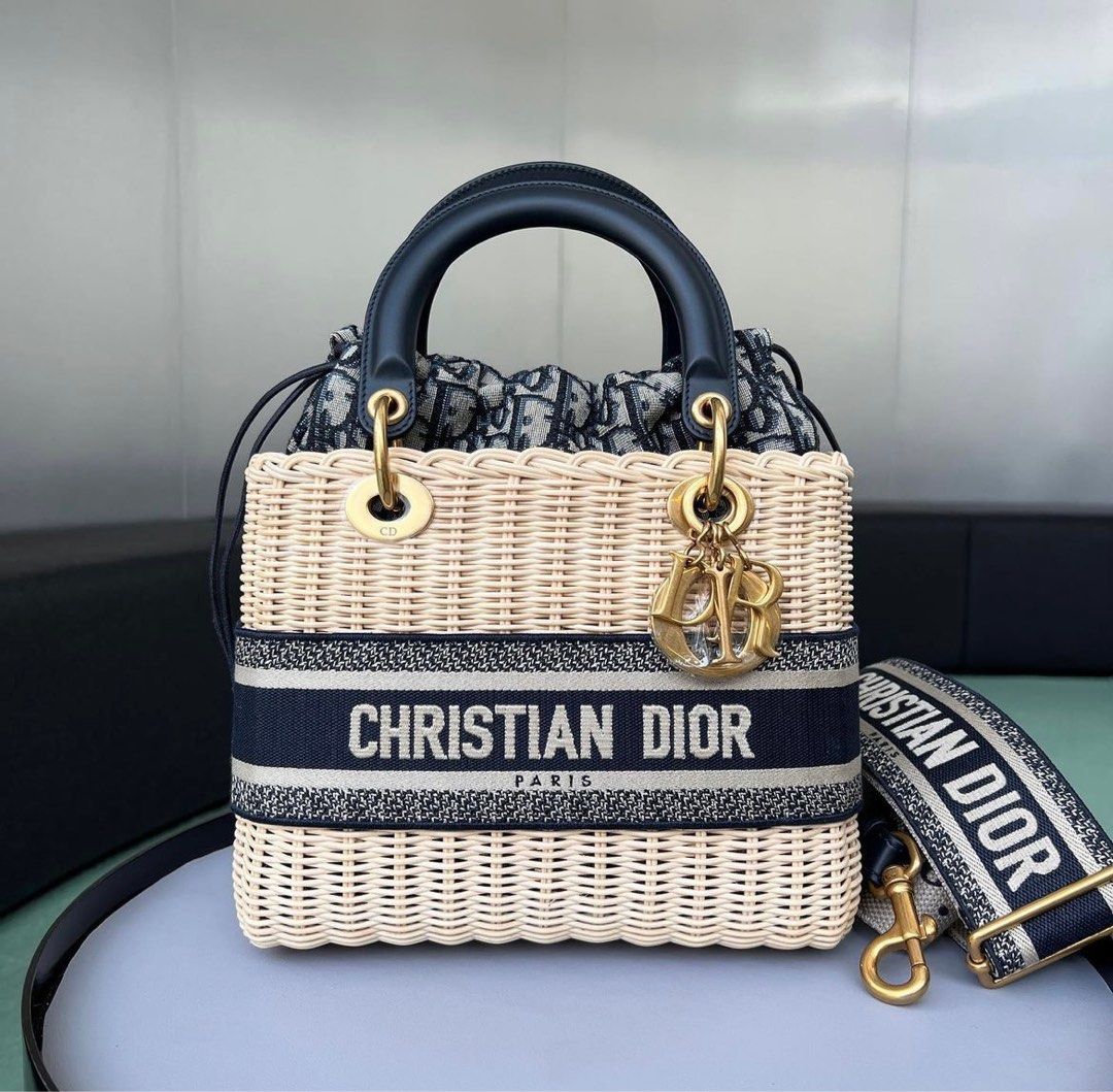 NEW Lady Dior Wicker Bag Medium Rattan, Luxury, Bags & Wallets on Carousell