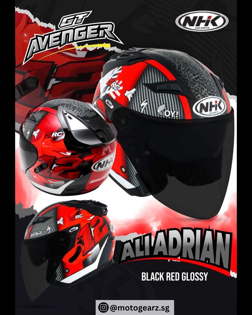 NHK HELMET - ALI ADRIAN, Motorcycles, Motorcycle Accessories on Carousell