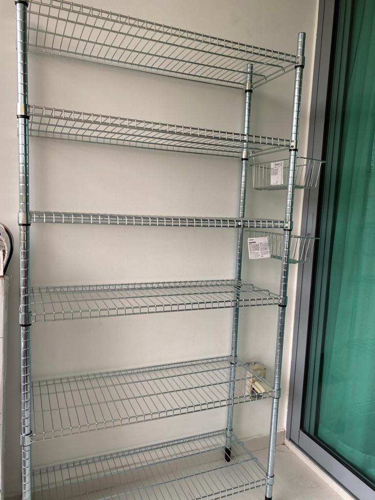 Omar (6 shelves) Stainless Steel Rack, Furniture & Home Living ...