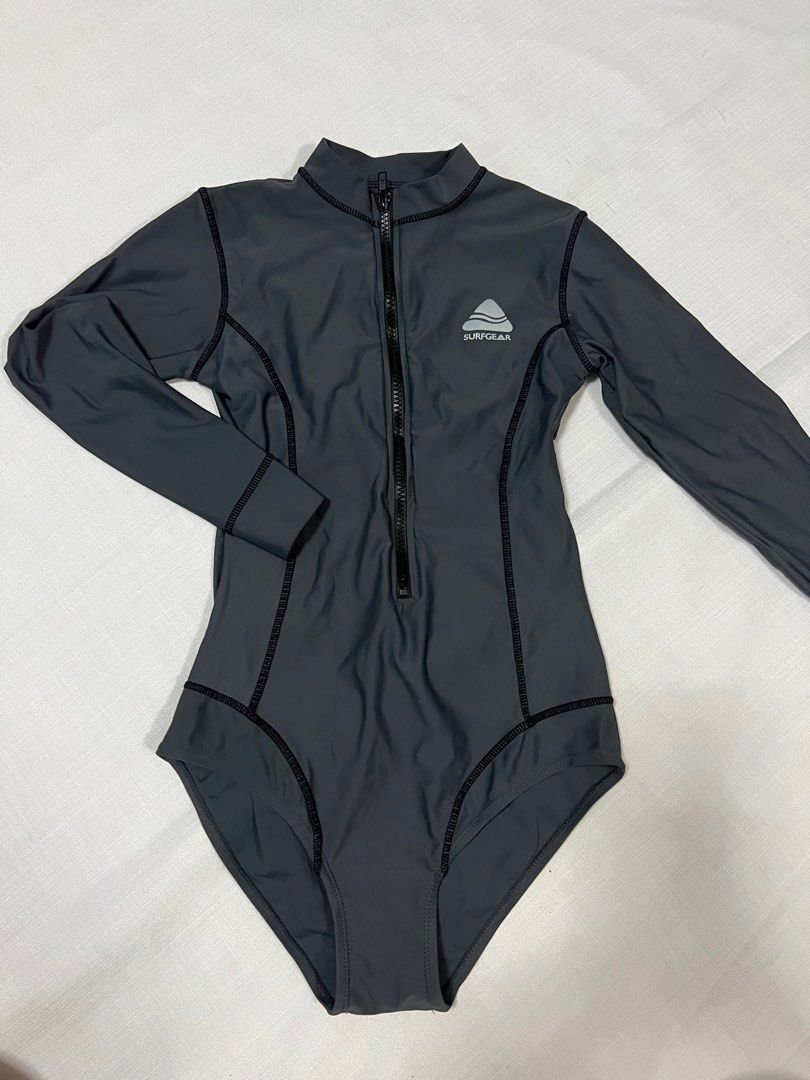 One piece rash guard, Women's Fashion, Swimwear, Rash guard on Carousell